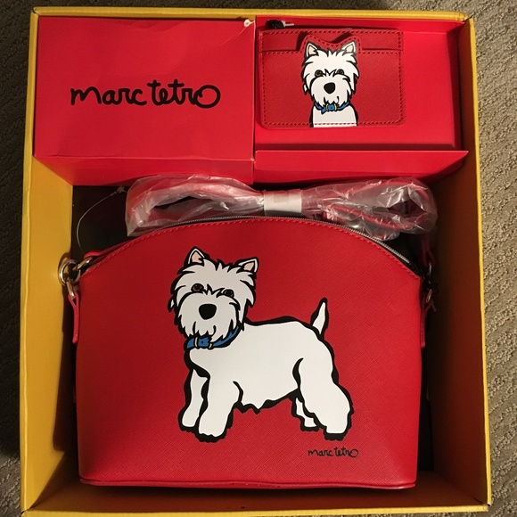 Marc Tetro | Bags | Marc Tetro Westie Dog 2pc Crossbody Purse Set ...